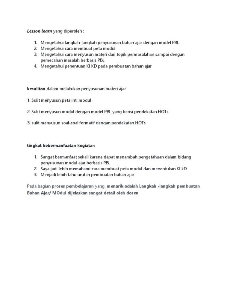 Menyusun Materi Ajar Berbasis PBL | PDF