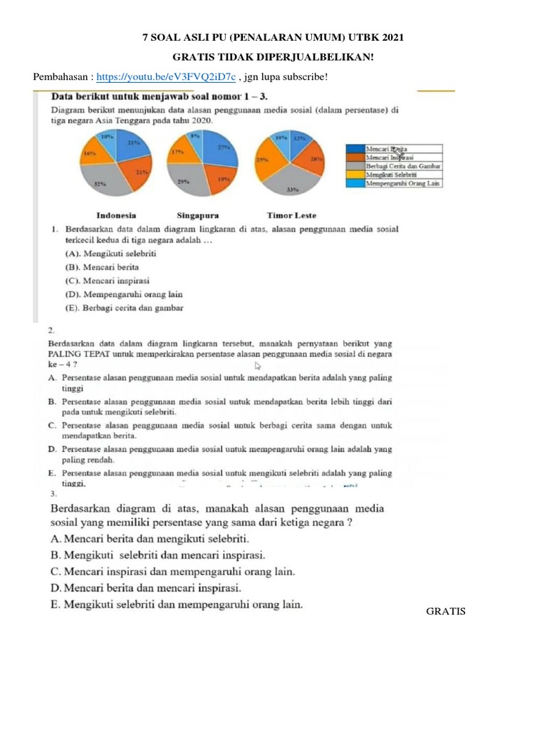 Soal Asli Pu Penalaran Umum Utbk 2021 (Sfile - Mobi) 2 | PDF