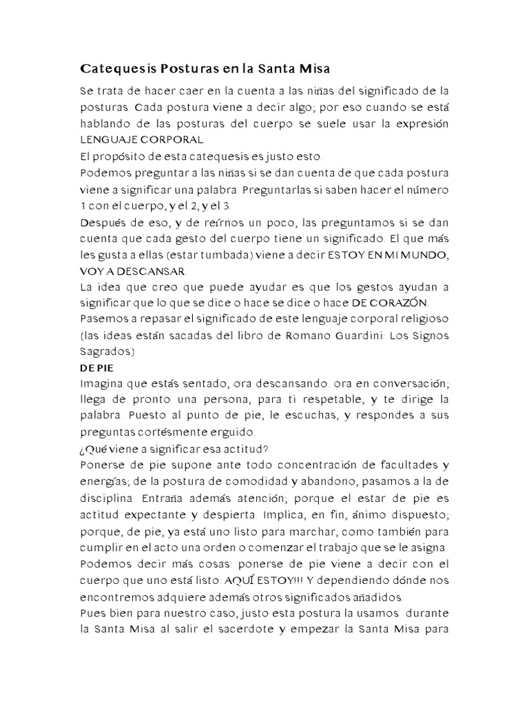 El lenguaje corporal en la Santa Misa: Una guía sobre el significado de ...