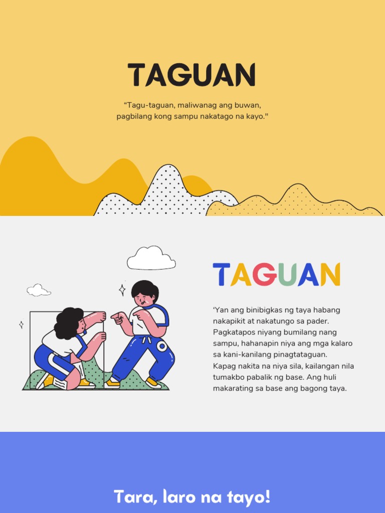 Taguan Larong Pambata Canva | PDF
