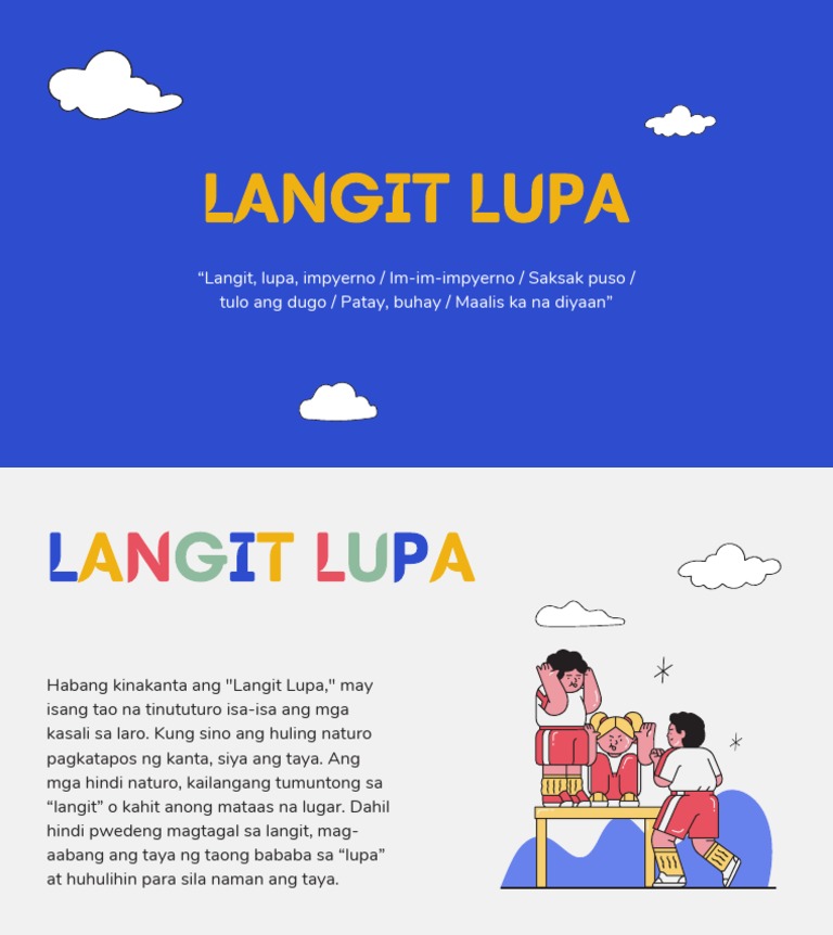 Langit Lupa Larong Pambata Canva | PDF