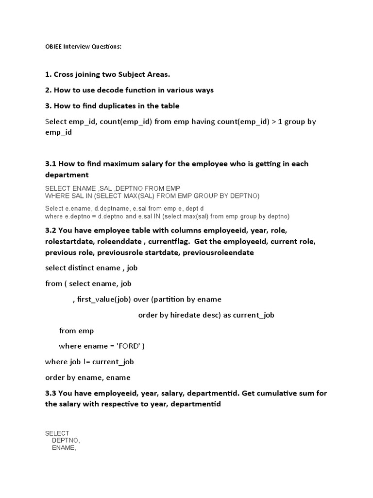 OBIEE Interview Questions | PDF | Databases | Information Management