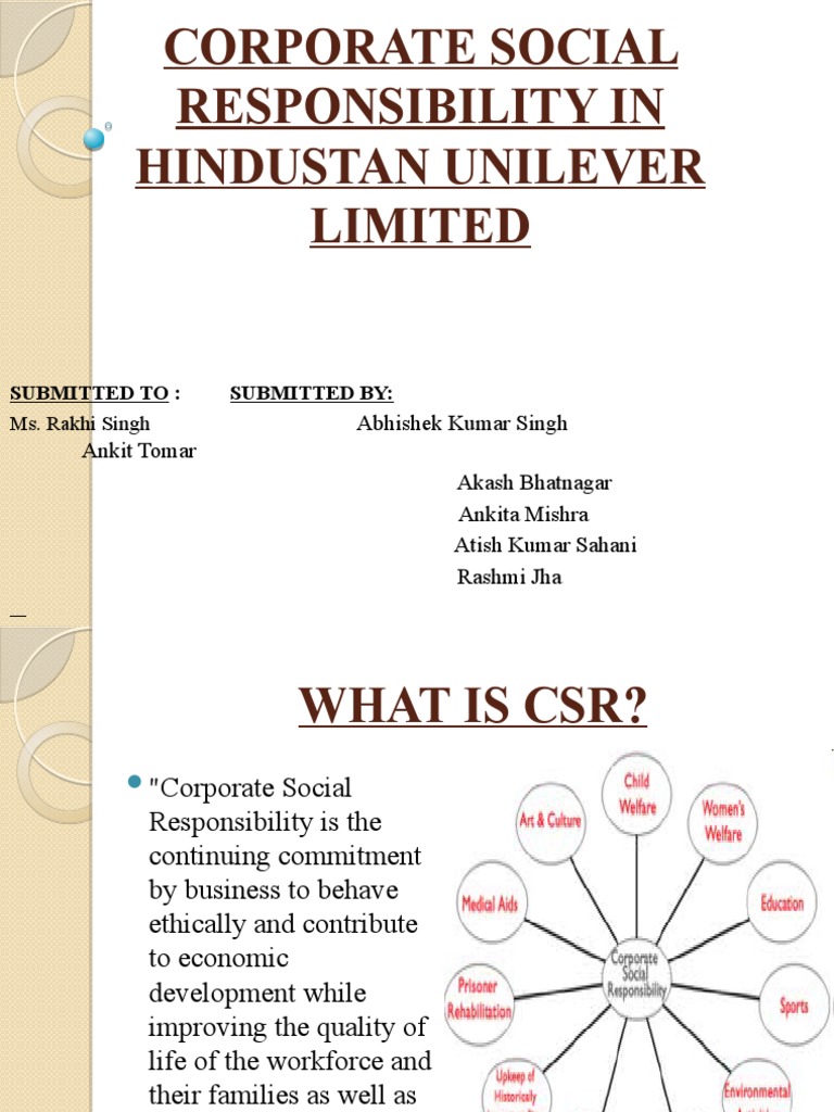 Corporate Social Responsibility in Hindustan Unilever Limited | PDF