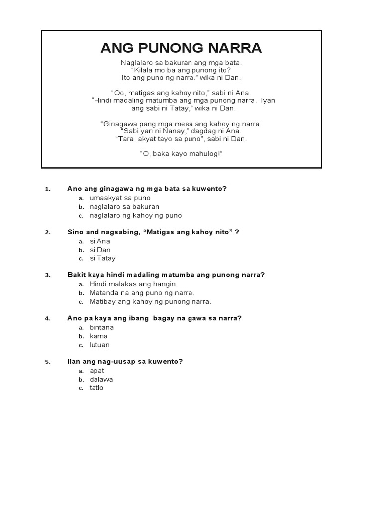 Ang Punong Narra | PDF
