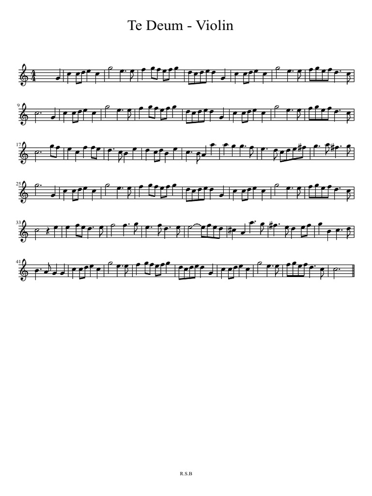 Te Deum Violin | PDF