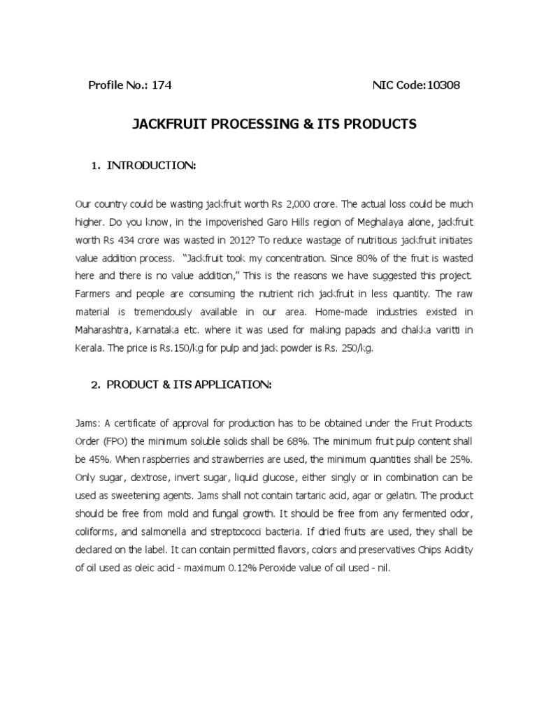 Jackfruit Processing & Its Products and Its Uses and Project | PDF | Fruit Preserves | Foods