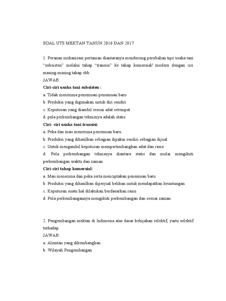 Soal Uts Mektan Tahun 2016 Dan 2017 | PDF | Teknologi & Rekayasa