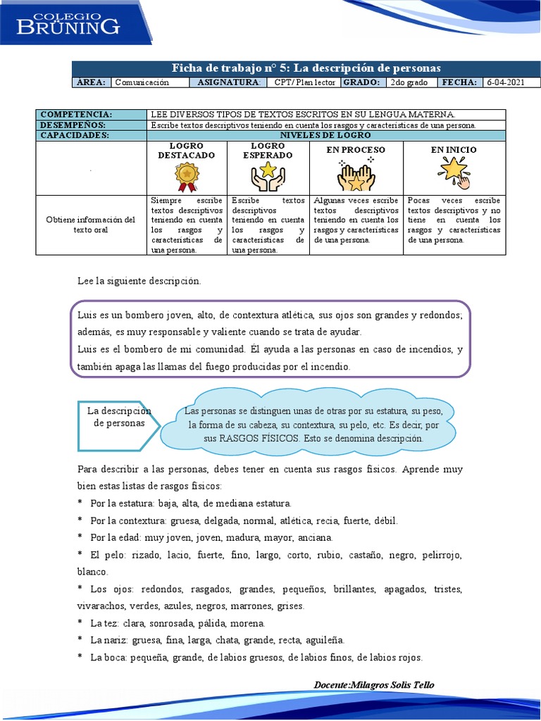 Miss Milagros - CPT - La Descripción de Personas | PDF
