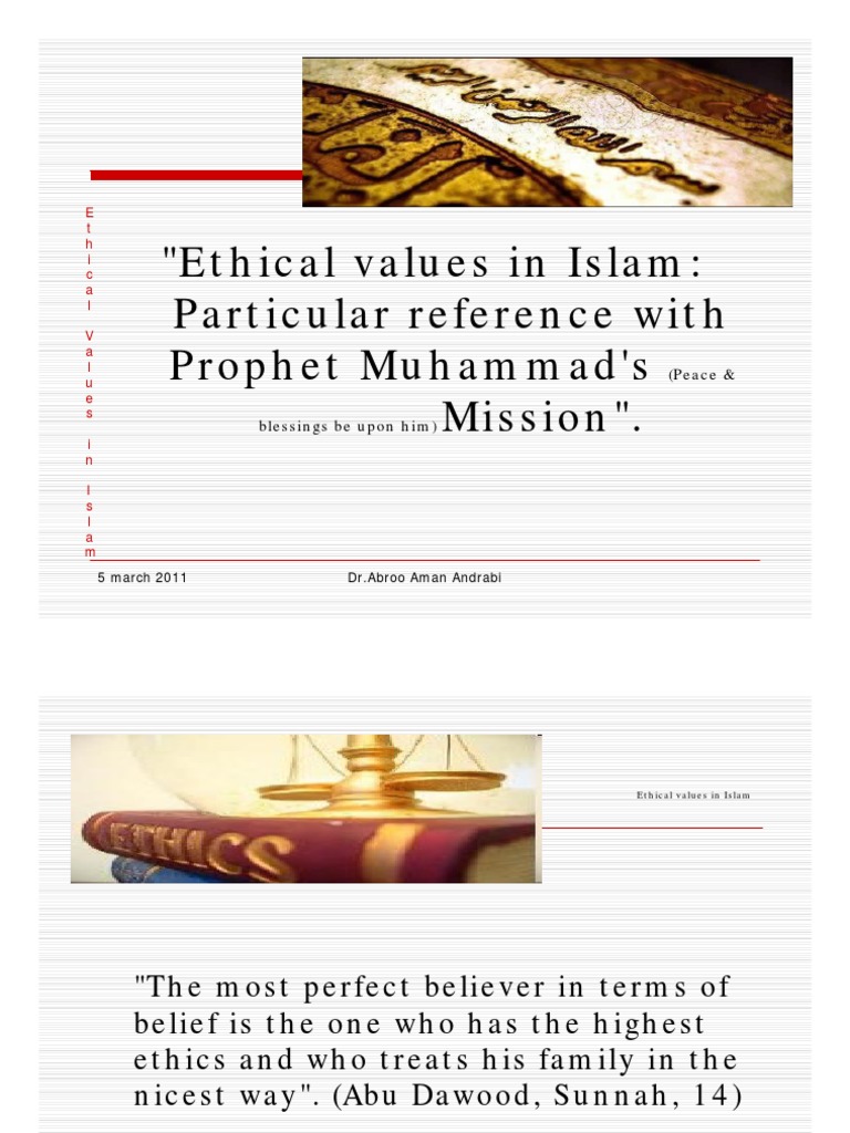 Ethical Values in Islam | PDF | Quran | Islam