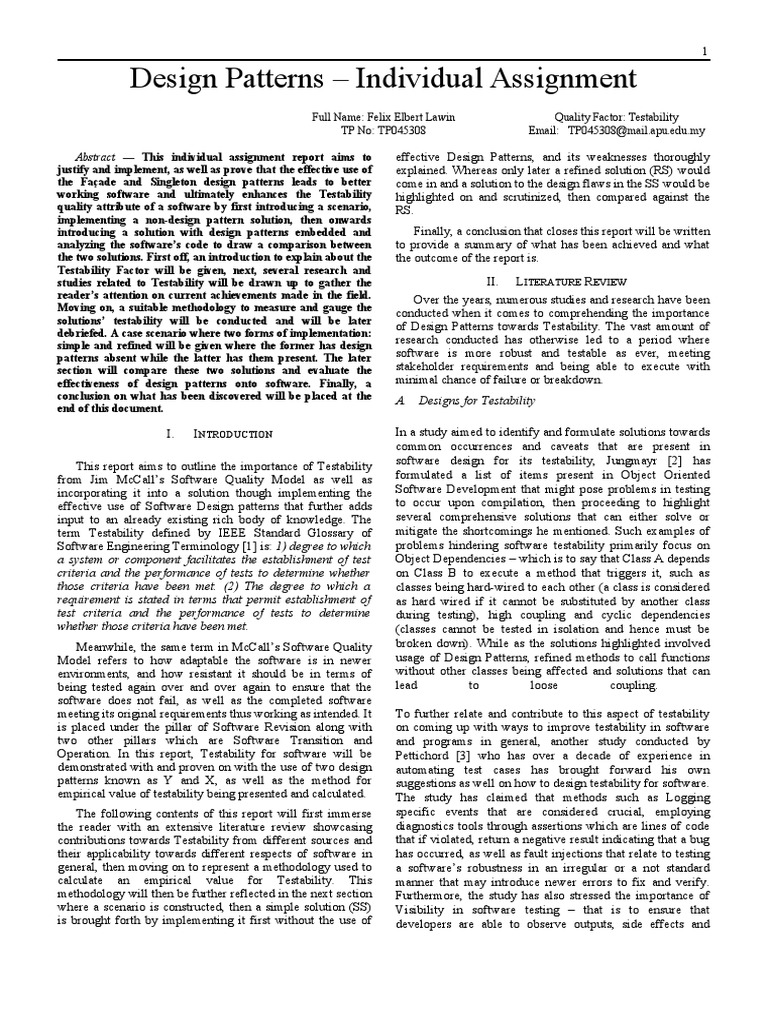 DPAT Assignment Felix | PDF | Software Quality | Class (Computer Programming)