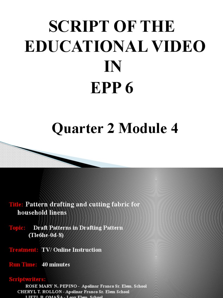 Script of The Educational Video IN Epp 6: Quarter 2 Module 4 | PDF ...