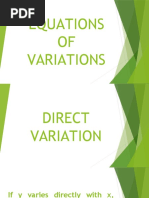 Variation Grade 9 | PDF | Mathematical Concepts | Equations