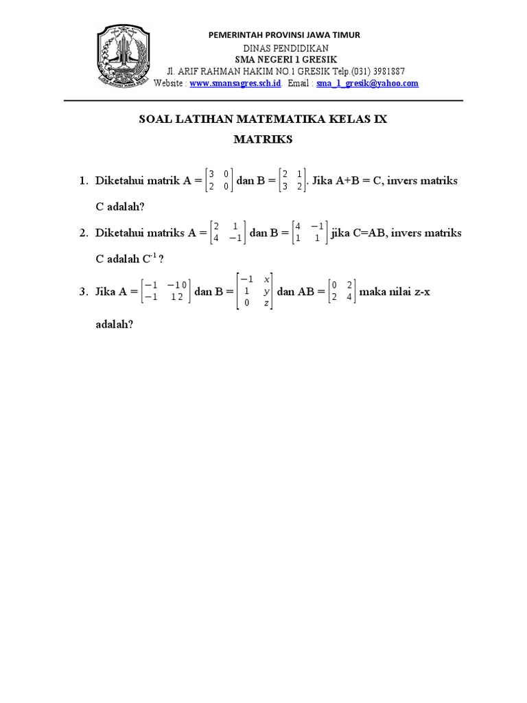 Soal Matematika Kelas Ix | PDF