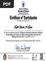 LAC Certificate (Template) | PDF