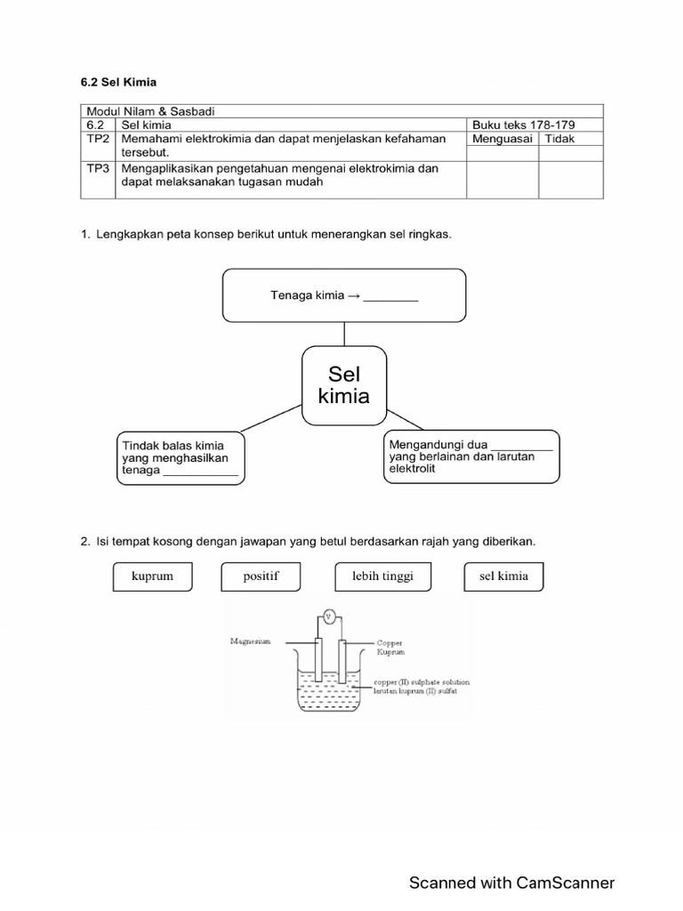 Latihan 6.2 Sel Kimia | PDF