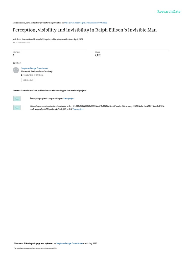 Analysis of Invisible Man by Ralph Ellison | PDF | Science | Science ...