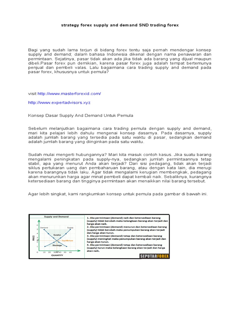 Strategy Forex Supply and Demand SND Trading Forex | PDF