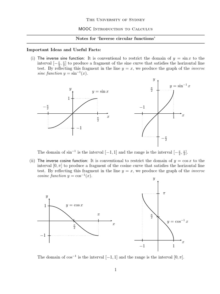 Module 2 Inverse Circular Functions | PDF | Trigonometric Functions | Sine