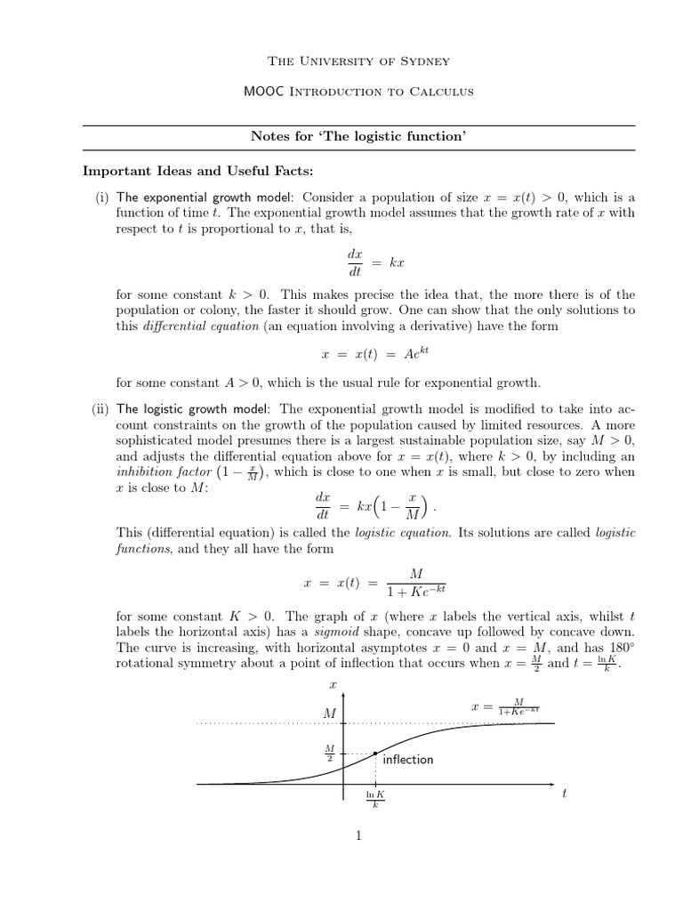 Module 5 The Logistic Function | PDF | Logistic Function | Mathematical ...