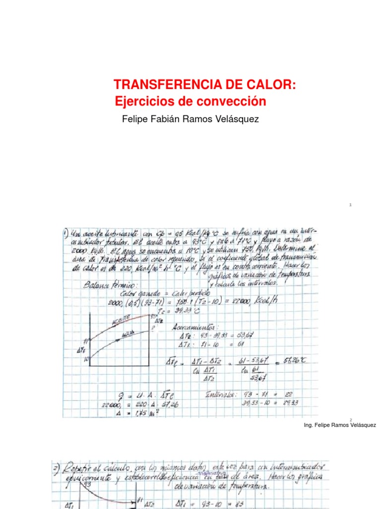 Ejercicios Transferencia de Calor Convección | PDF