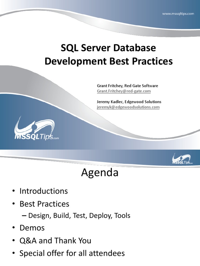 SQL Server Database Development Best Practices: Grant Fritchey, Red ...