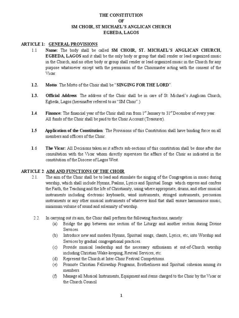 The Constitution Review | PDF | Anglicanism | Choir