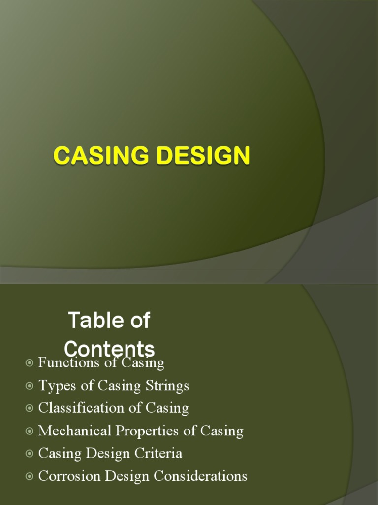 Casing Design | PDF | Casing (Borehole) | Strength Of Materials