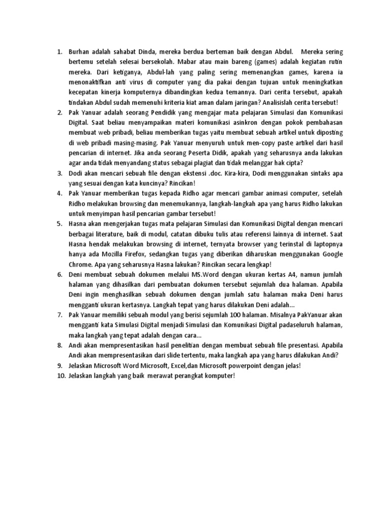 Soal Simdig Pas | PDF