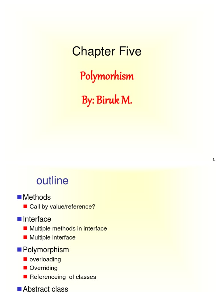 CHAP5-polymorph & Exceptions | PDF | Method (Computer Programming) | Class (Computer Programming)