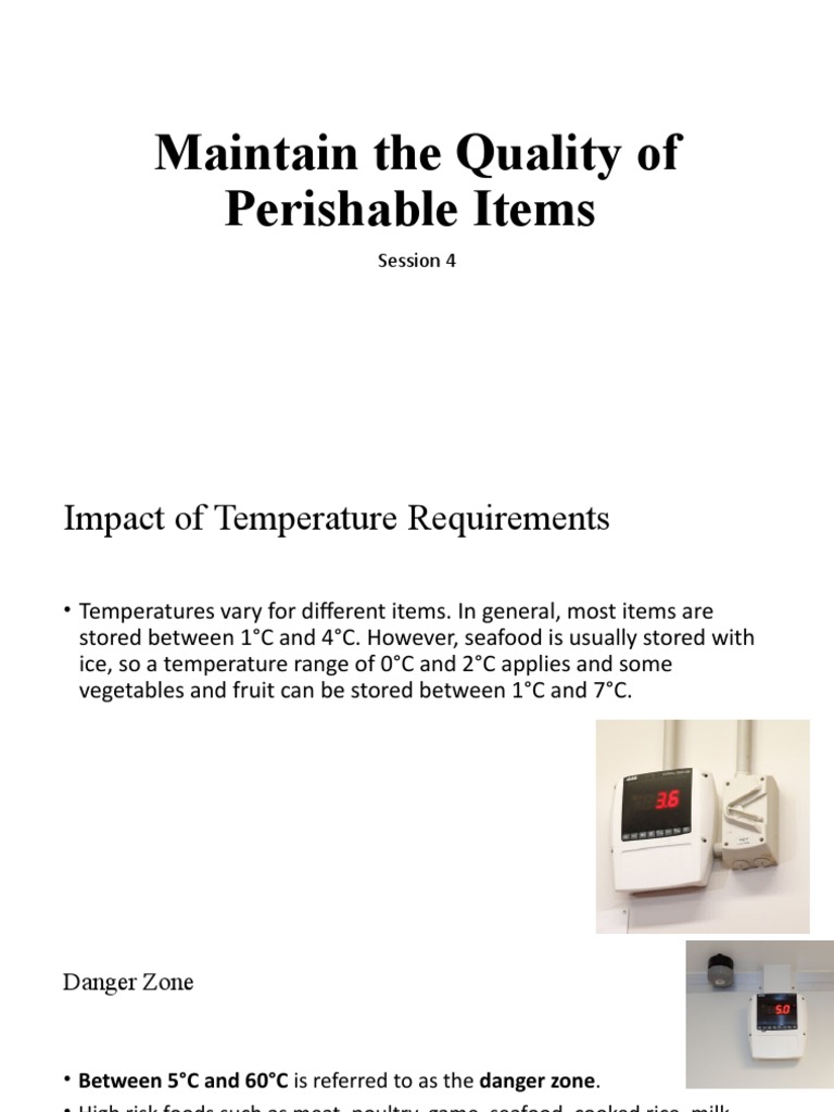 Maintain The Quality of Perishable Items Session 4 | PDF | Refrigerator ...