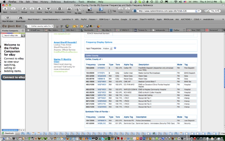 Collier County, Florida Scanner Frequencies and Radio Frequency ...