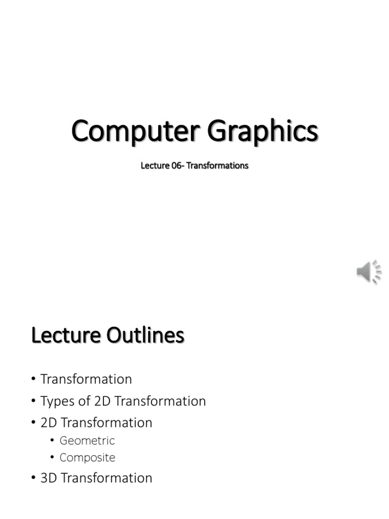 Computer Graphics Lecture 06 Transformations Download Free Pdf 2 D Computer Graphics