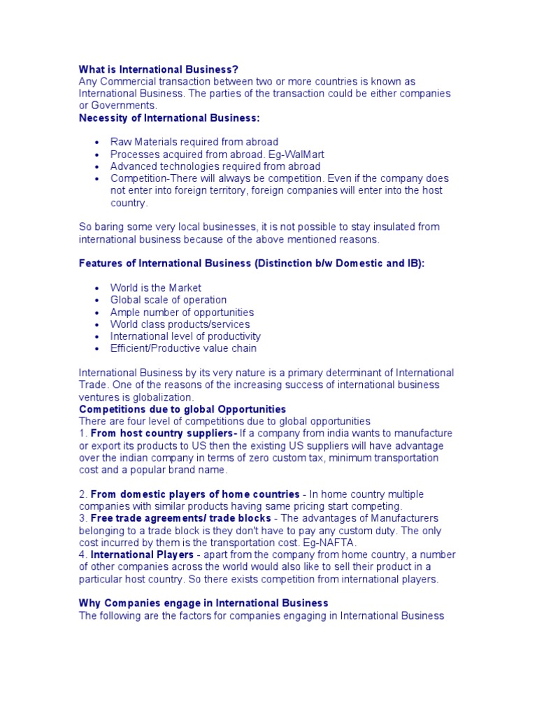 What Is International Business? | PDF | Finance & Money Management