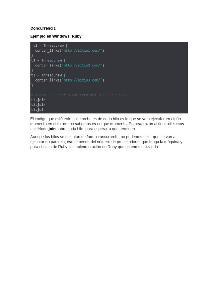 Ejemplos de Concurrencia | PDF