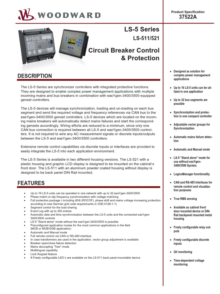 324 Woodward, LS5 Specifications (37522, Rev A) | PDF | Mains ...