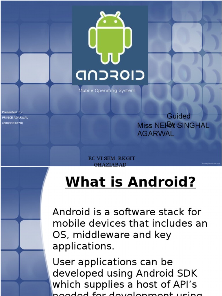 Prince Android Mobile Operating System Pdf Android Operating System Java Programming