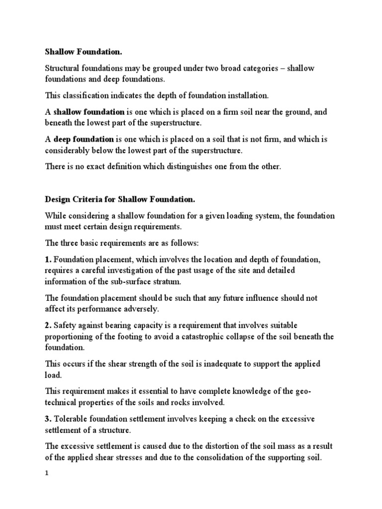 Shallow Foundation | PDF | Foundation (Engineering) | Column