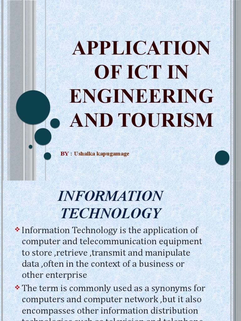 Application of Ict in Engineering and Tourism | Download Free PDF ...