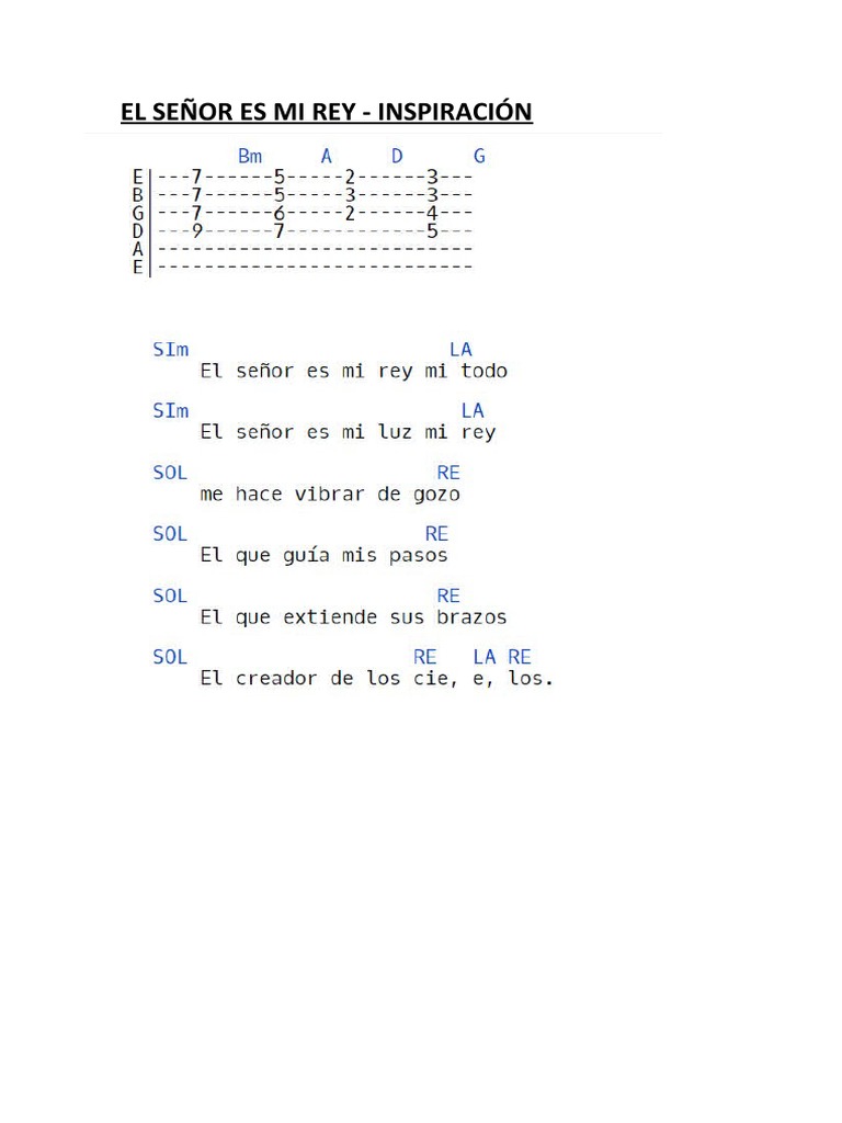 EL SEÑOR ES MI REY Acordes | PDF