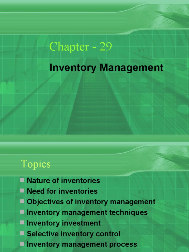 Chapter - 29: Inventory Management | PDF | Inventory | Supply Chain Management
