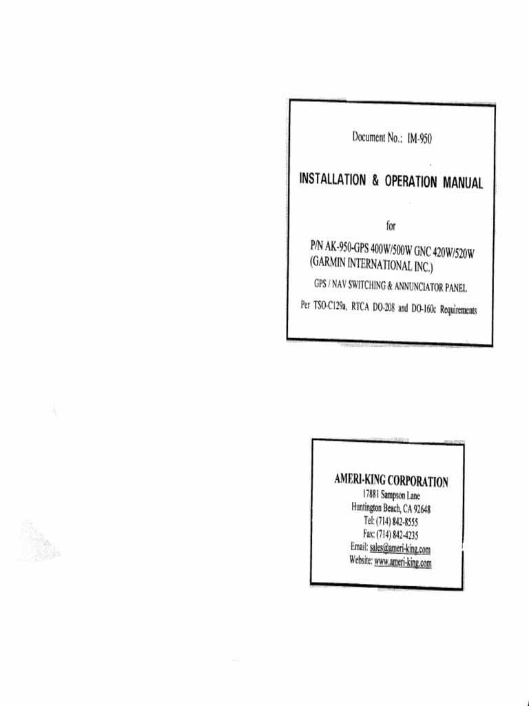 AK - 950 Interlig With GPS 400 | PDF