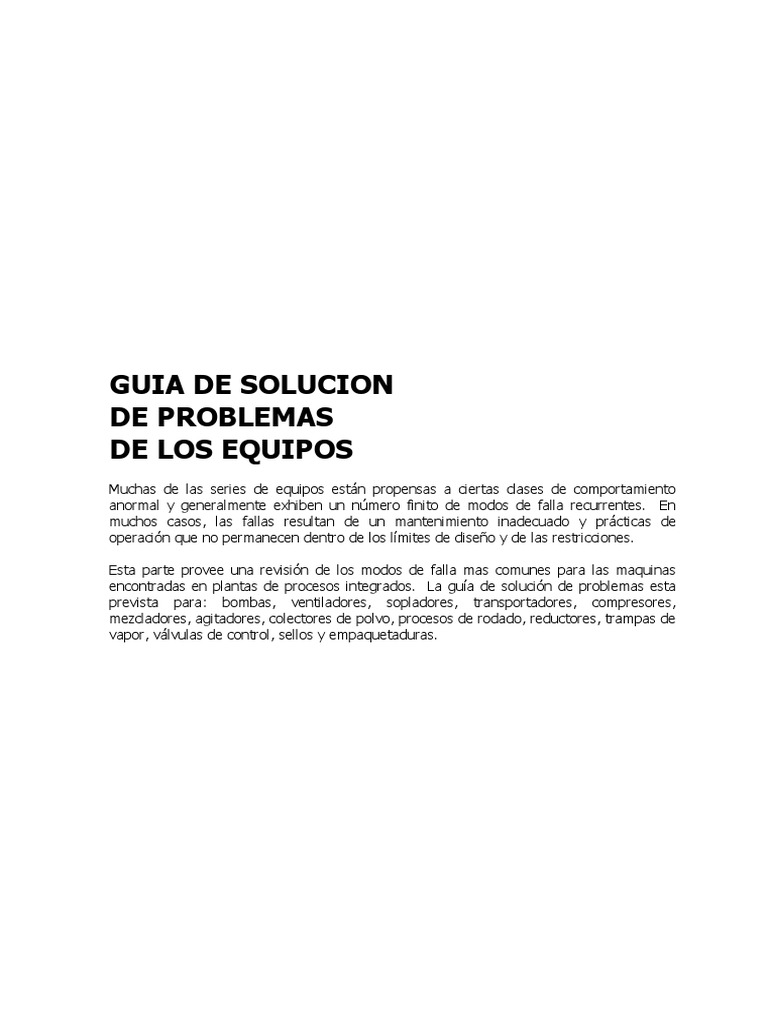Guía de Fallas en Equipos Industriales | PDF | Bomba | Ingeniería mecánica