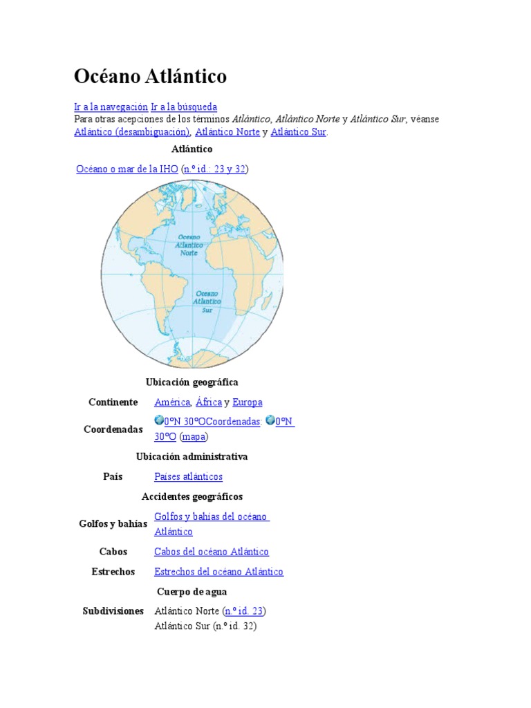 Características del Océano Atlántico | PDF | océano Atlántico | Geografía