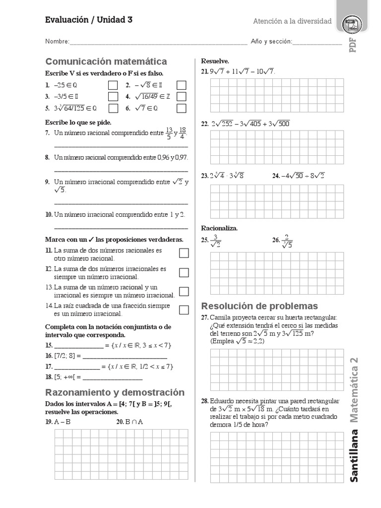 P112 U03MATE2ev | PDF | Número racional | Conceptos matemáticos