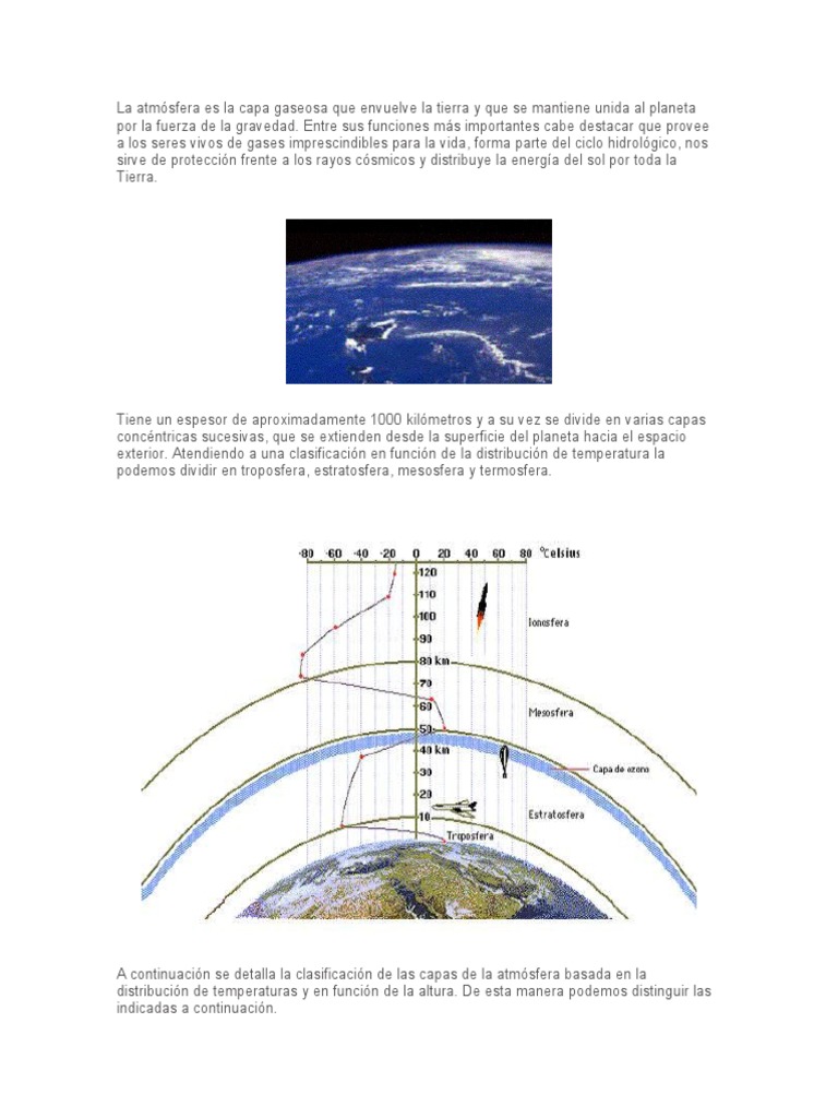Capas de la Atmósfera y su Función | PDF | Atmósfera de tierra | Atmósfera