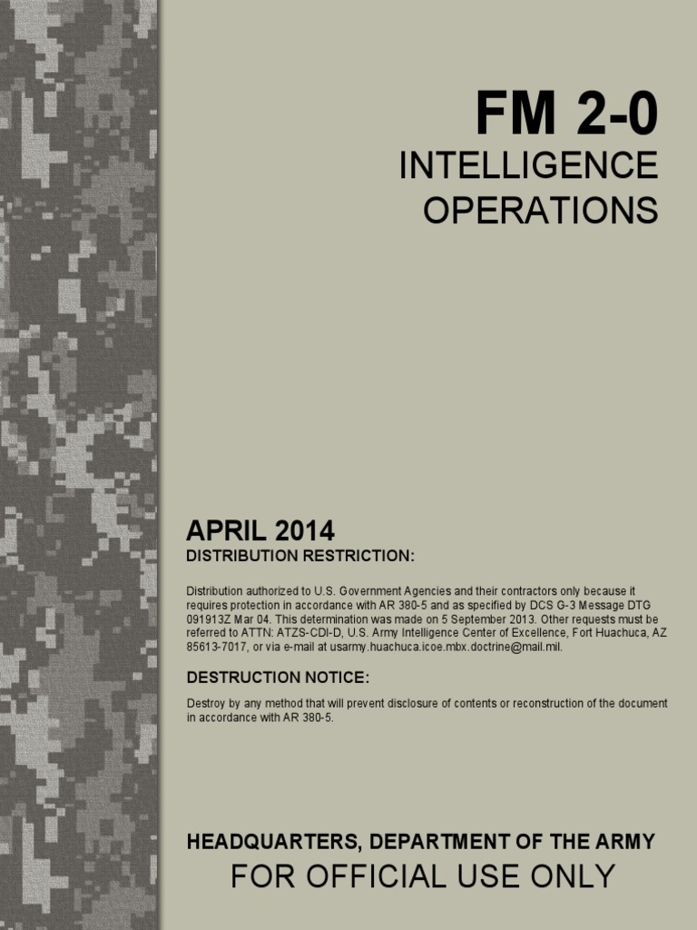 FM 2-0 Intelligence Operations | PDF | Intelligence, Surveillance ...
