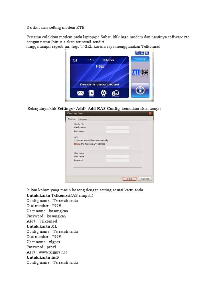 Berikut Cara Setting Modem ZTE | PDF