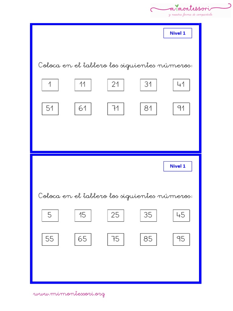 Tarjetas Del Tablero Del 100 Nivel I | PDF | Médico de atención ...