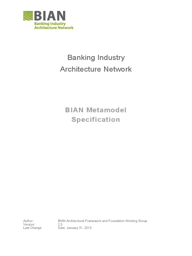 BIAN Metamodel v02.0 | PDF | Tag (Metadata) | Inheritance (Object ...