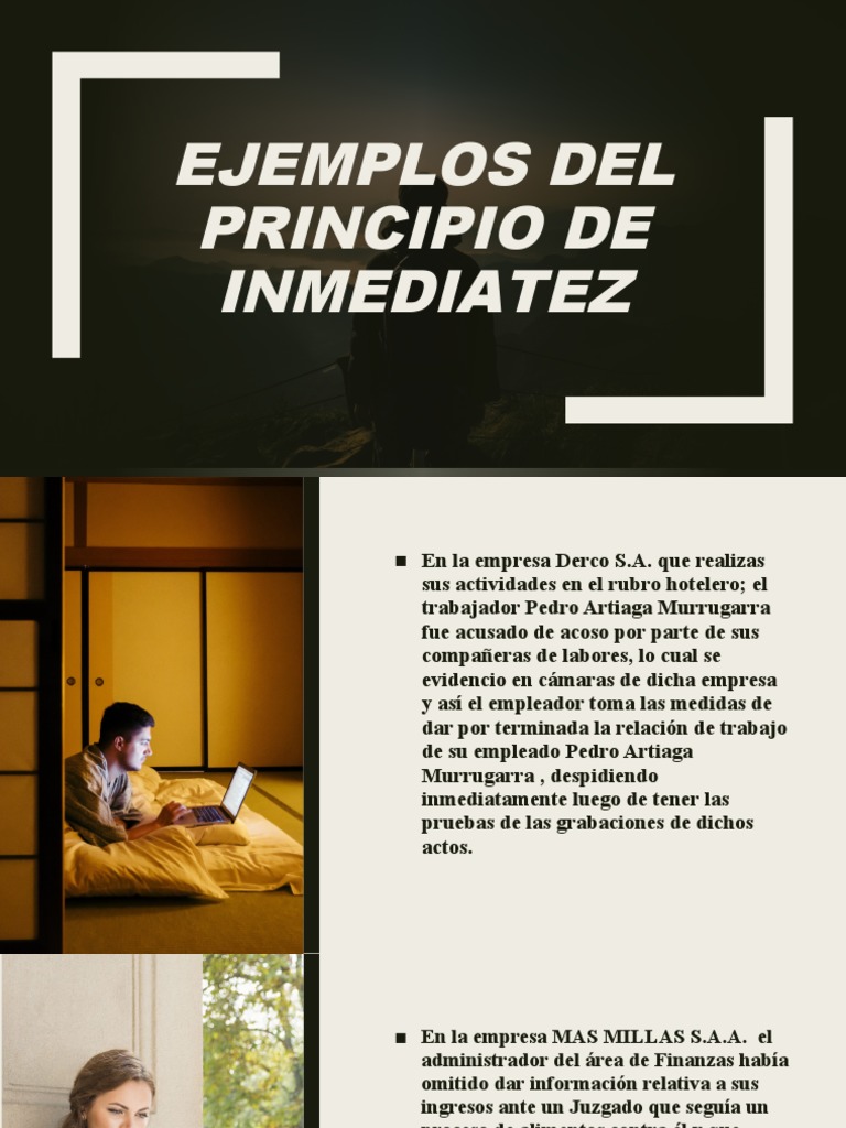 Ejemplos Del Principio de Inmediatez | PDF